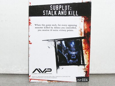 Horrorclix Alien Vs Predator Card #004 Subplot: Stalk and Kill | eBay