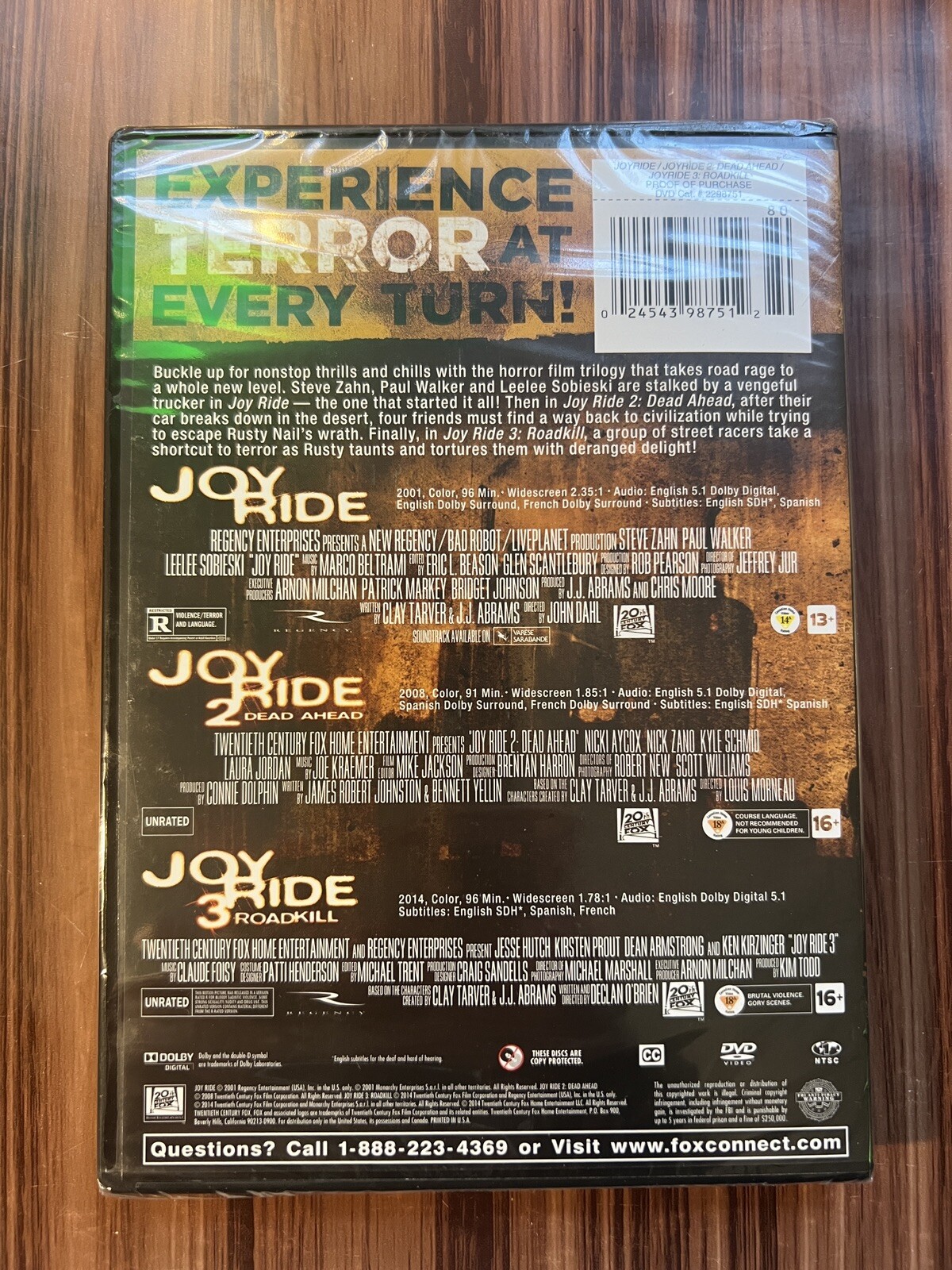 Joy Ride 1 2 3 DVD Horror Movie Set Dead Ahead Roadkill Unrated BRAND ...