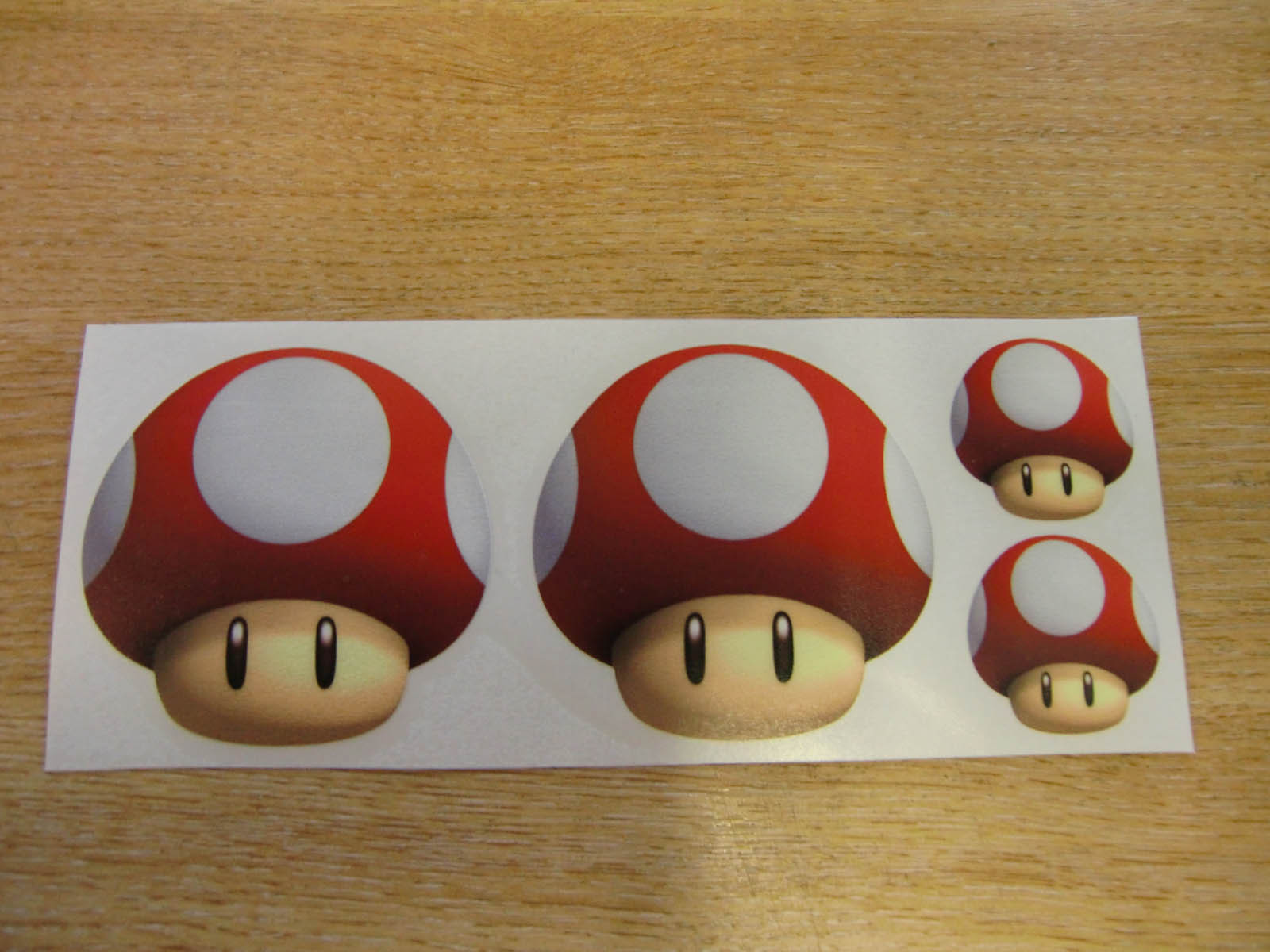 Super Mario Mushroom stickers - x4 - RED decal set | eBay