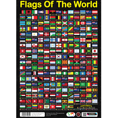 Sumbox Flags Of The World Educational Geography Poster 230 Flags - Most ...
