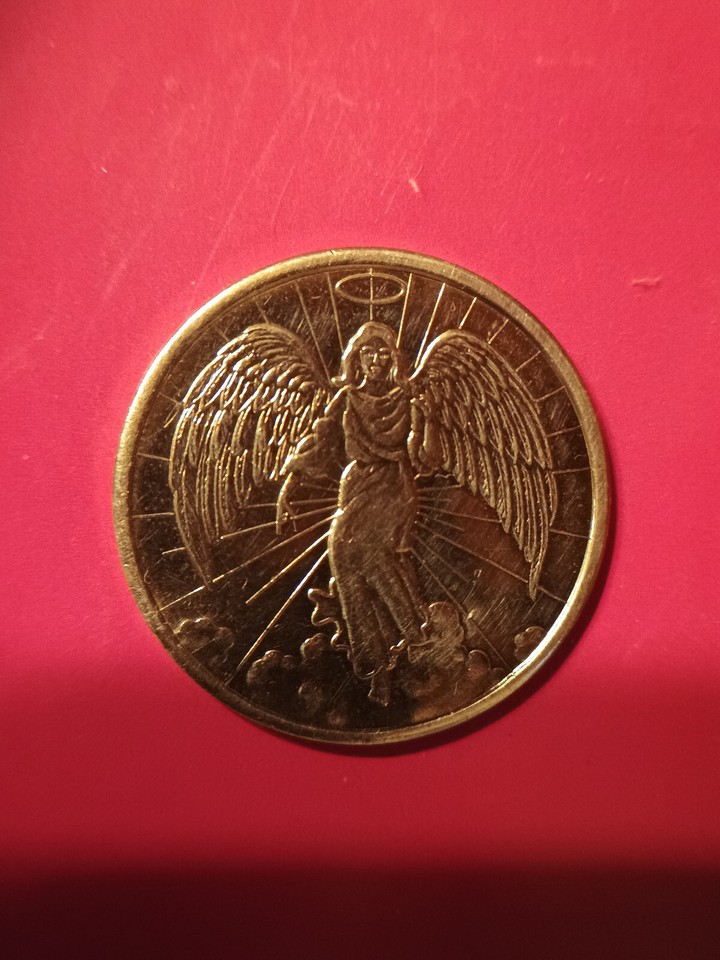 Two Sided Angel Coin Gold Tone | eBay