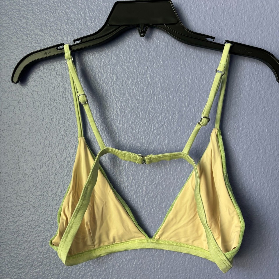 ZAFUL Shiny Silky Tie Side Tanga Bikini Swimwear Light Green Large ...