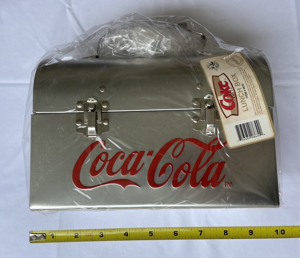 VINTAGE METAL COCA COLA COKE LUNCH BOX WITH TAG lunchpail Original ...