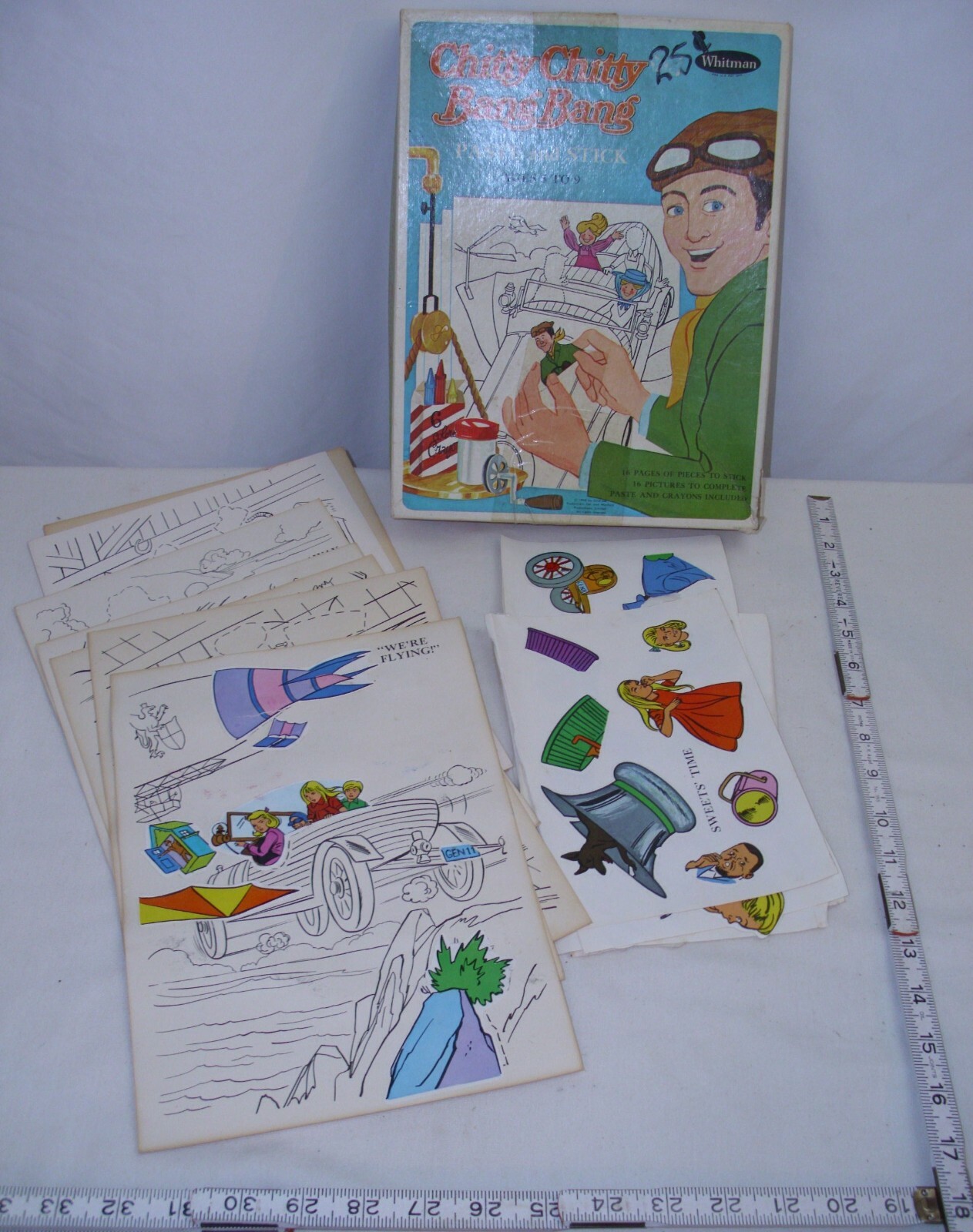 CHITTY CHITTY BANG BANG PASTE AND STICK SET TOY 1965 WHITMAN BOXED | eBay