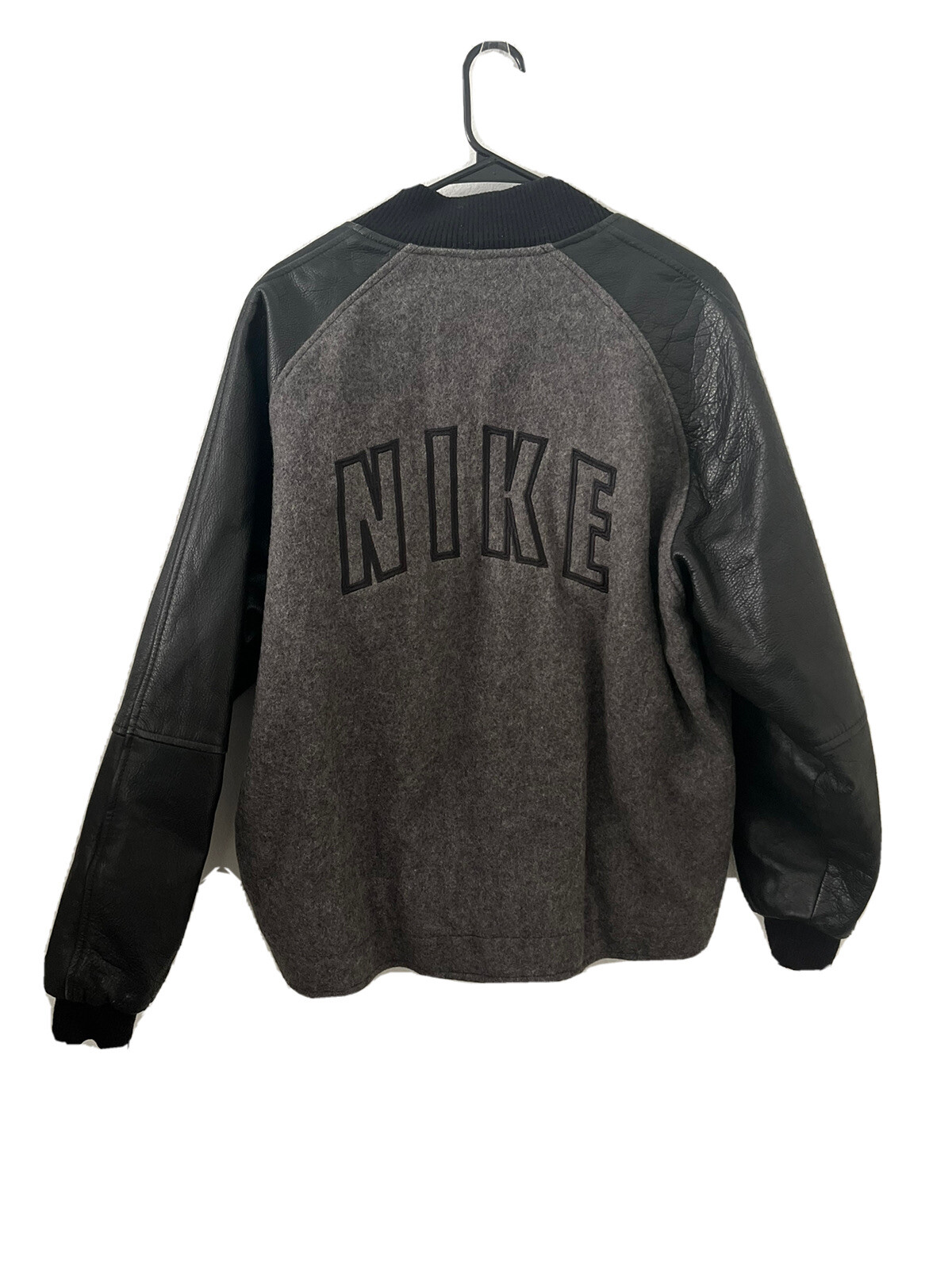 Vintage Nike Air Letterman Jacket Black & Gray Men’s … - Gem