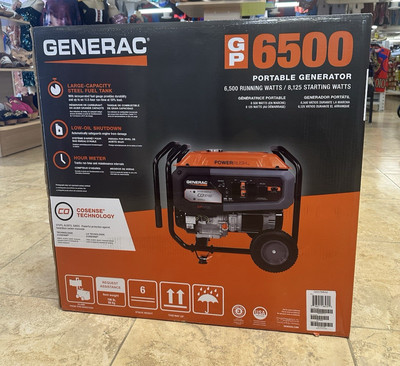 GENERAC GP6500 Portable Generator 6,500 Running Watts / 8,125 Starting ...