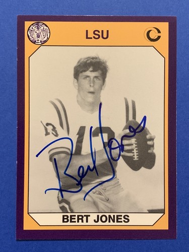 BERT JONES (CF HOF) Signed 1990 Collegiate Coll Colts LSU Tigers ...