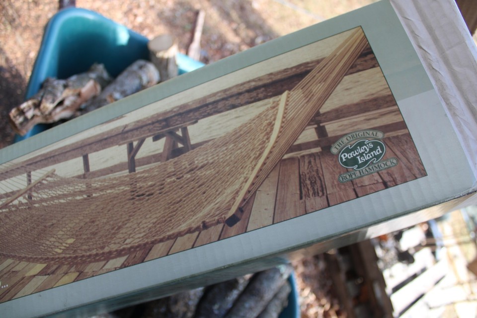Pawleys Island Rope Hammock 450 LB Weight Limit large mcm beach wood ...