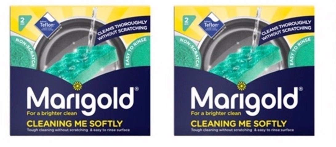 4x Marigold Cleaning Me Softly Non-Scratch Teflon Foam Back All-Purpose ...