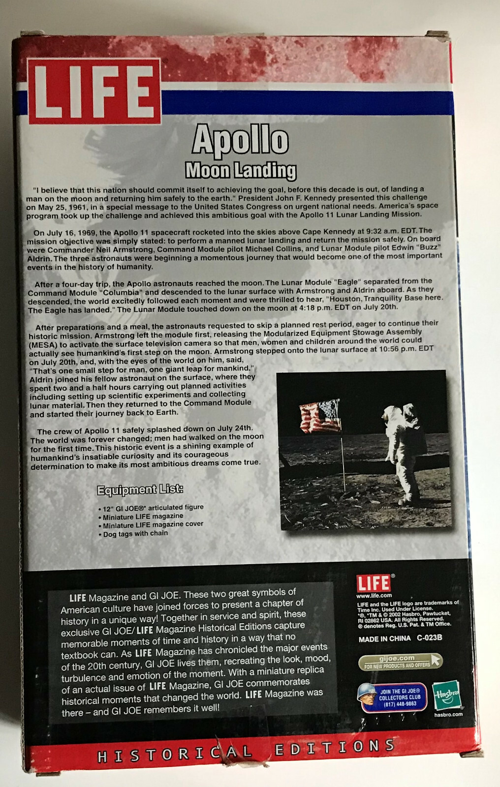 VINTAGE GI JOE APOLLO MOON LANDING HISTORICAL EDITION FIGURE HASBRO ...