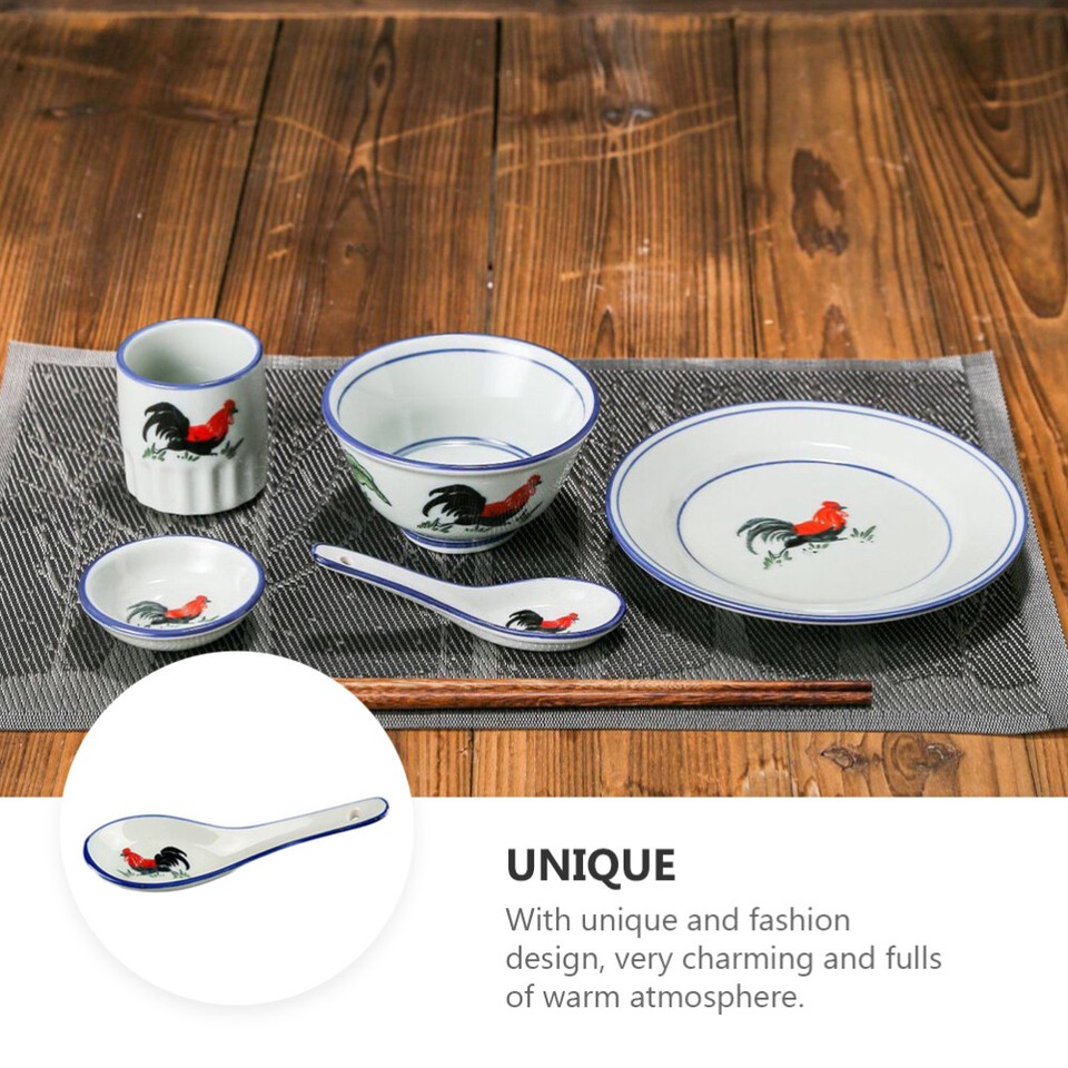 Ceramics Soup Spoon Asian Soup Porcelain Spoons Chinese 6pcs Japanese ...