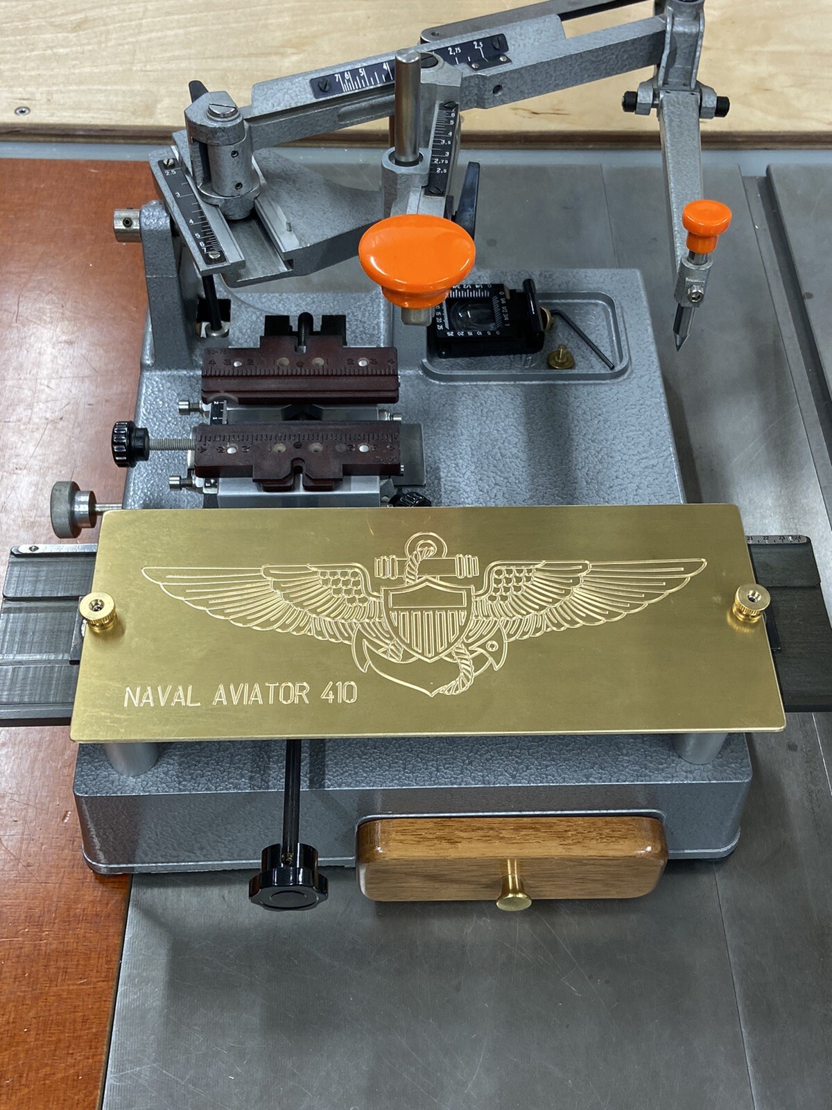 NAVAL NAVY AVIATOR WINGS BRASS MASTER PLATE FOR NEW HERMES ENGRAVER ...