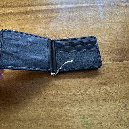 Snap On Tools Money Clip Bi-Fold Wallet Wrench Logo Black Leather Men’s ...
