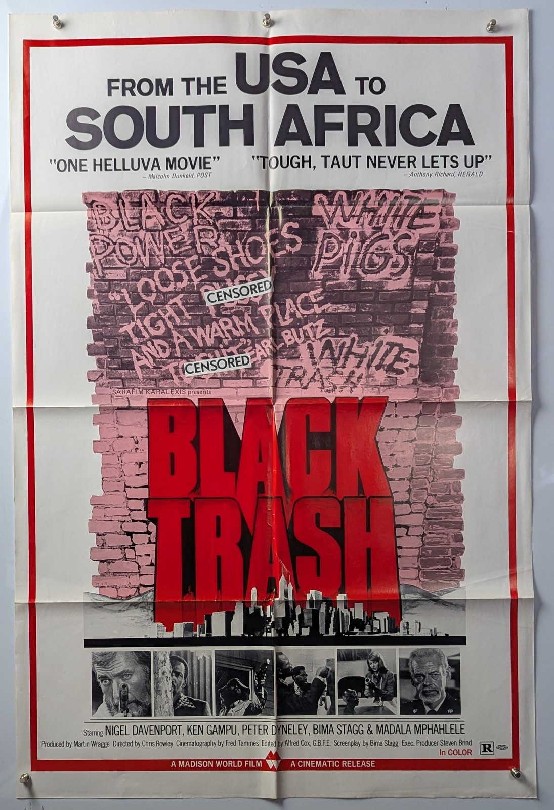 BLACK TRASH Original 1sh Movie Poster - Ken Gampu South African ...