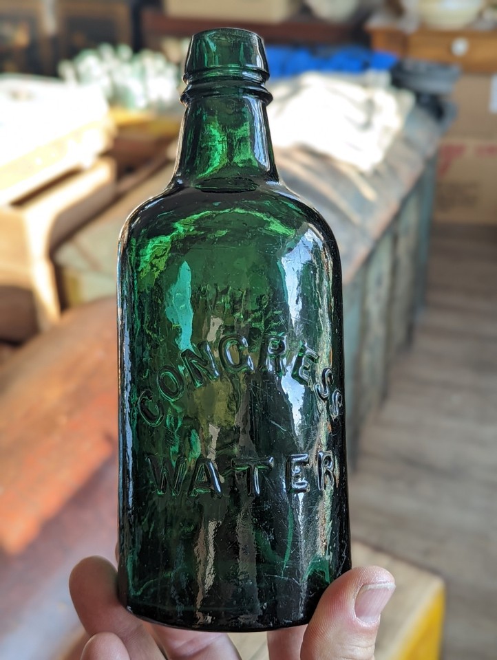 Pint Green Diamond Base CONGRESS EMPIRE SPRING Mineral Water Bottle ...