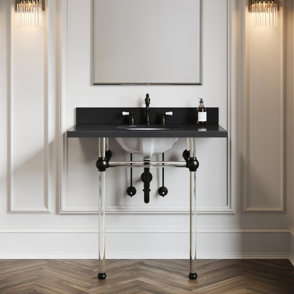 KB1975PL Heritage Widespread Lavatory Faucet with Porcelain Lever ...