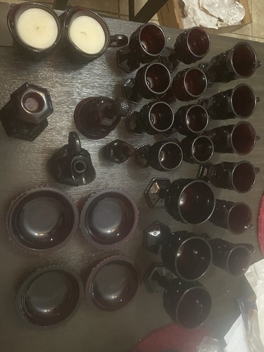 27 Pcs 1876 Ruby Red Avon Cape Cod Set | eBay