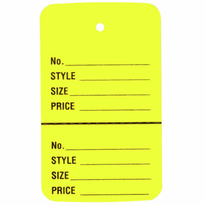 Yellow Perforated Tags 1 3/4 x 2 7/8 Pack of 1000 , 98709 | eBay
