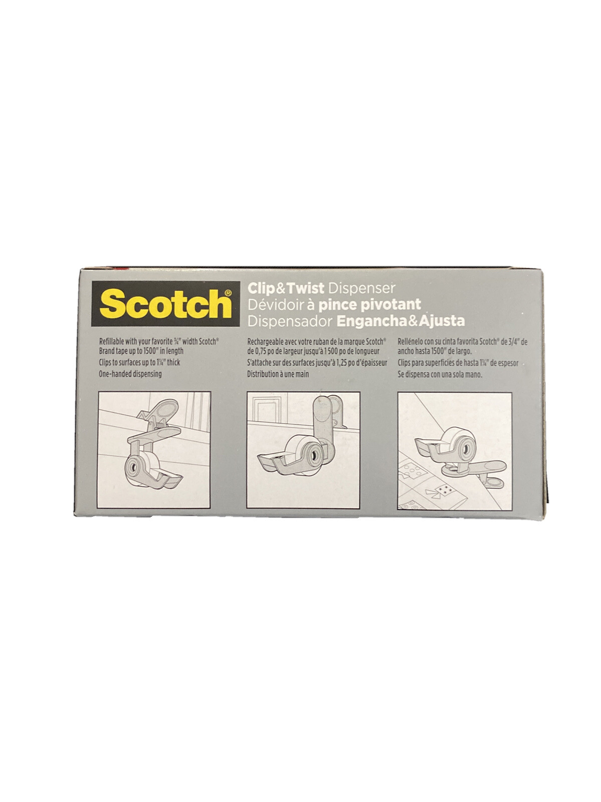 2 Boxes Of 3M Scotch Clip & Twist Desktop Tape Dispenser With 350 in ...
