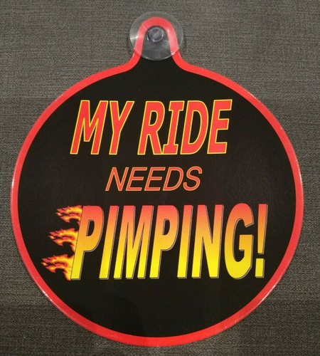 My Ride Needs Pimping! Car Window Sign With Sucker Novelty Fun Gift | eBay