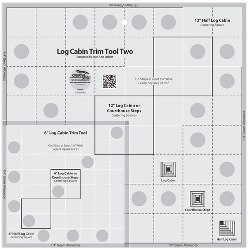 Creative Grids Log Cabin Trim Tool Two Sewing and Quilting Ruler | eBay