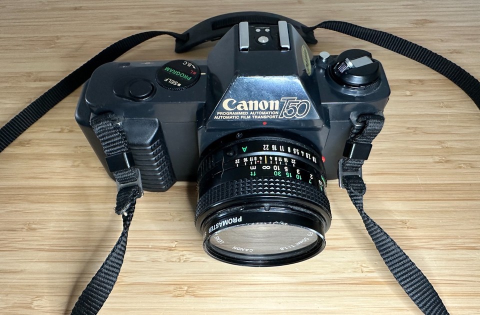 Vintage Canon T50 35mm SLR Camera w/ 50mm Lens & Strap *TESTED* photo ...