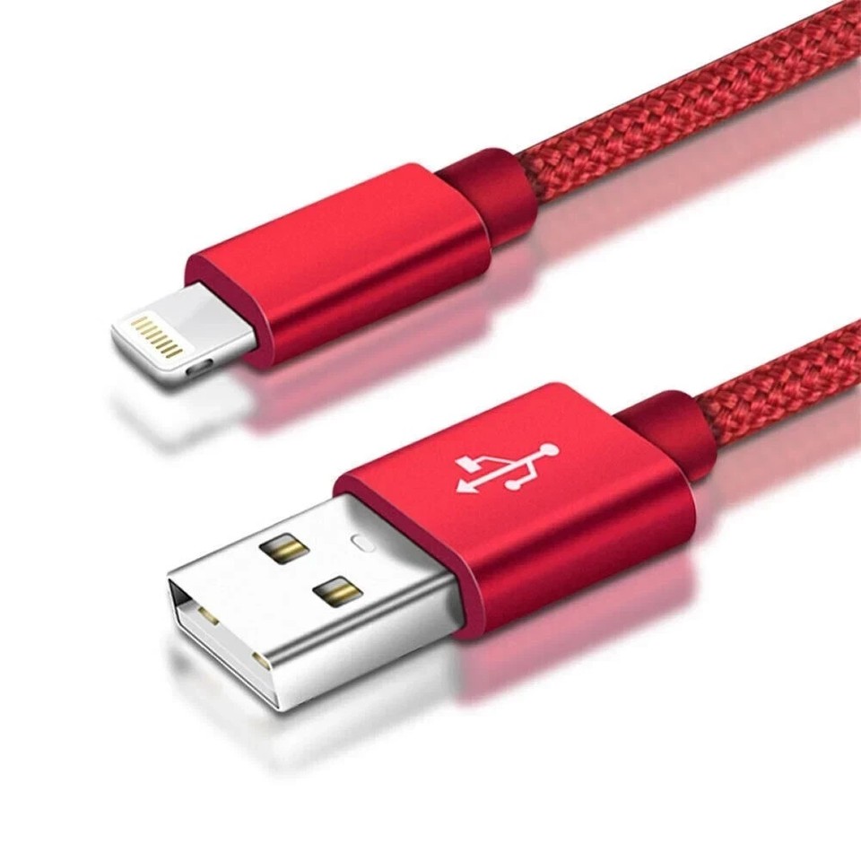 Heavy Duty Braided Long USB Fast Charger Cable Lead For iPhone 14 13 12 ...