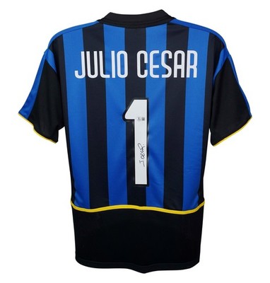 Julio Cesar Signed Inter Milan Nike Authentic Jersey (Beckett) Goal ...