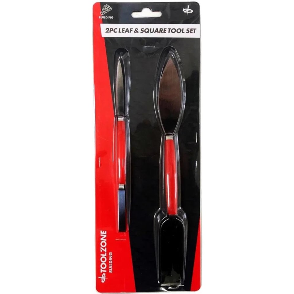 Toolzone 2pc Small Large Leaf And Square Trowel Set Finishing Pointing ...
