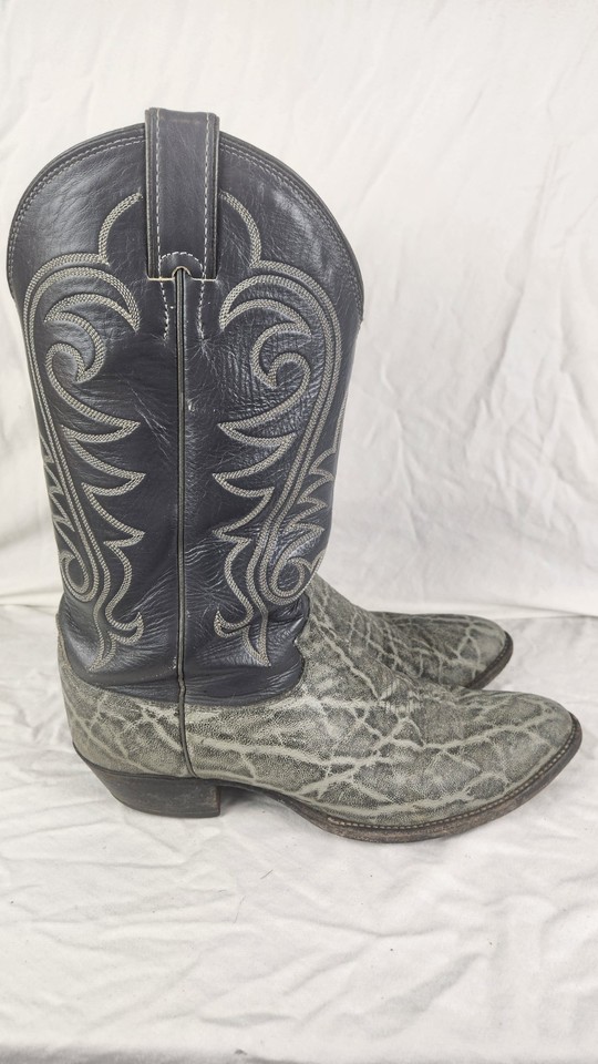 Justin Elephant Print Cowboy Boots 10.5 D | eBay