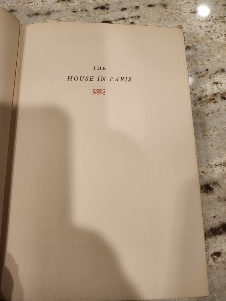 The House in Paris. Elizabeth Bowen. Presumed 1st ed IN DJ. March 2 ...