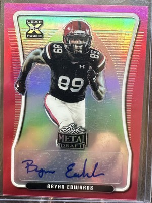 2020 Leaf Metal Draft Bryan Edwards Rookie Auto Pink /20 SSP Raiders | eBay