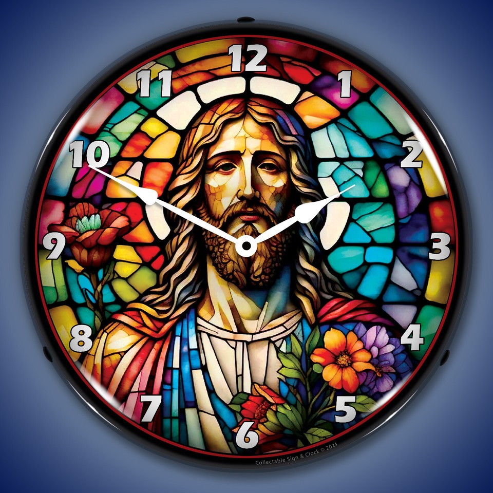 Jesus Christ Church Clock, Lighted Backlit LED Wall Clock Free Shipping ...