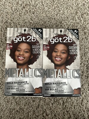 Got2B Metallics Permanent Hair Color, M65 Ultra Deep Red Lot Of 2 | eBay