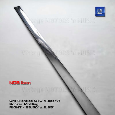 NOS 1968-1969 Pontiac GTO ? 83.50" x 2.95" Stainless Rocker Panel ...