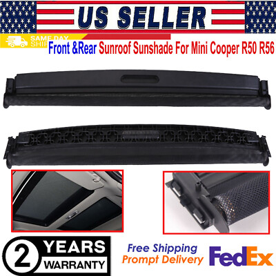 Black Front+Rear Sunshade Sunroof Covers for 2007-2016 Mini Cooper R55 ...
