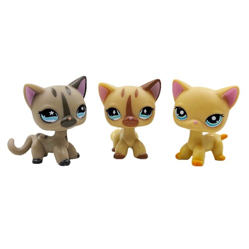 3pcs Littlest pet shop Toys girls bobble head short hair cats #468 #886 ...