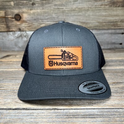 HUSQVARNA CHAINSAW LEATHER PATCH TRUCKER HAT | eBay