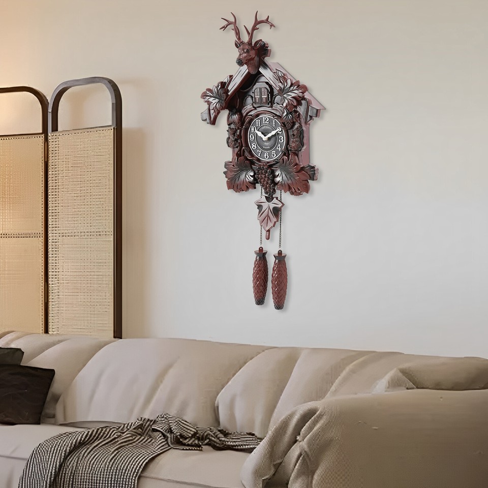 Retro deer head wall clock without dry battery,Wall Clock,Retro Large ...