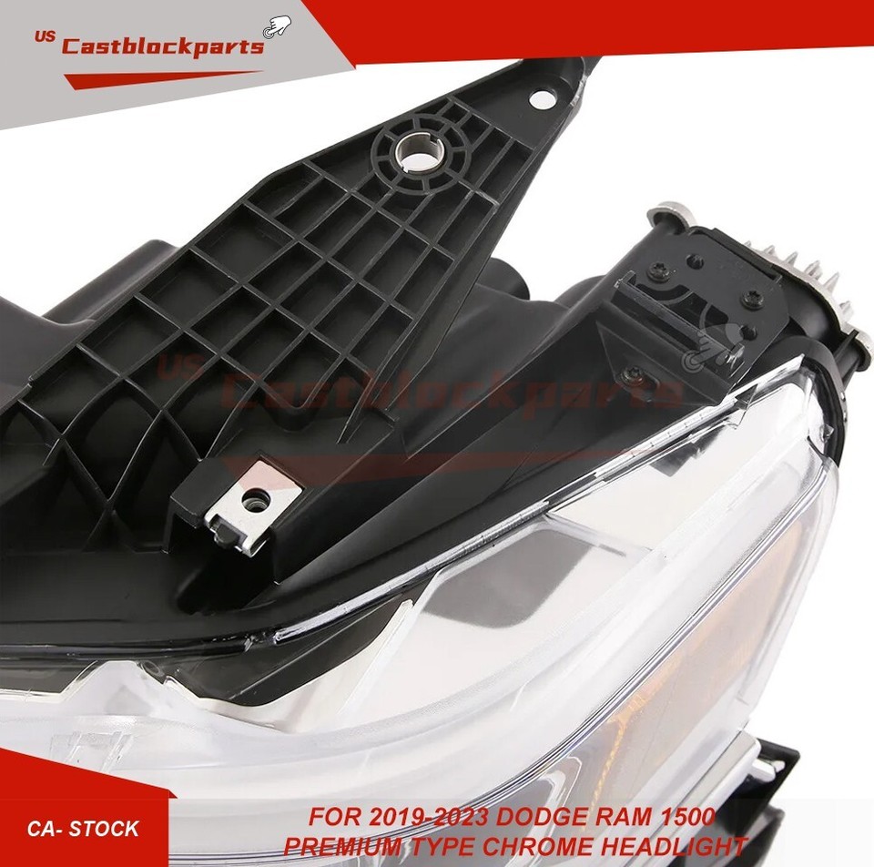 For 2019-2023 Dodge Ram 1500 Headlight Premium Type LED Chrome Right ...