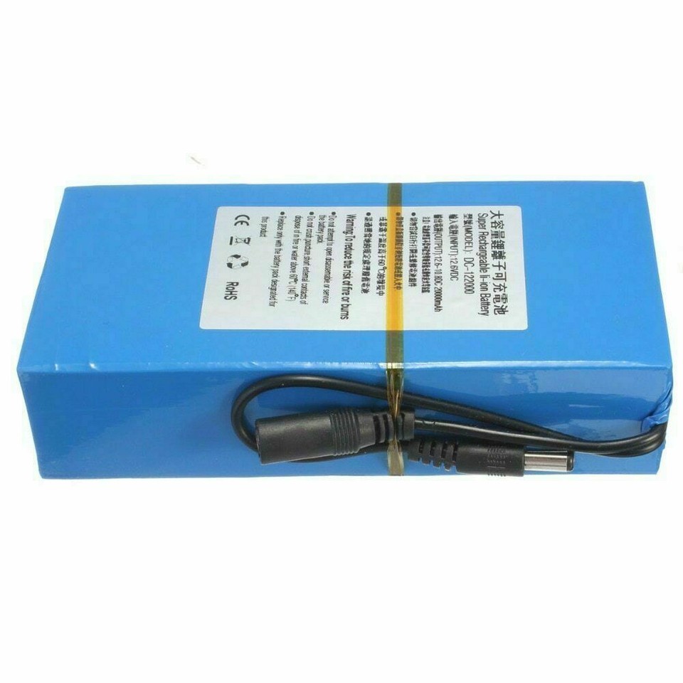 20000mAh DC 12V Rechargeable Lithium-ion Battery Portable Pack w ...