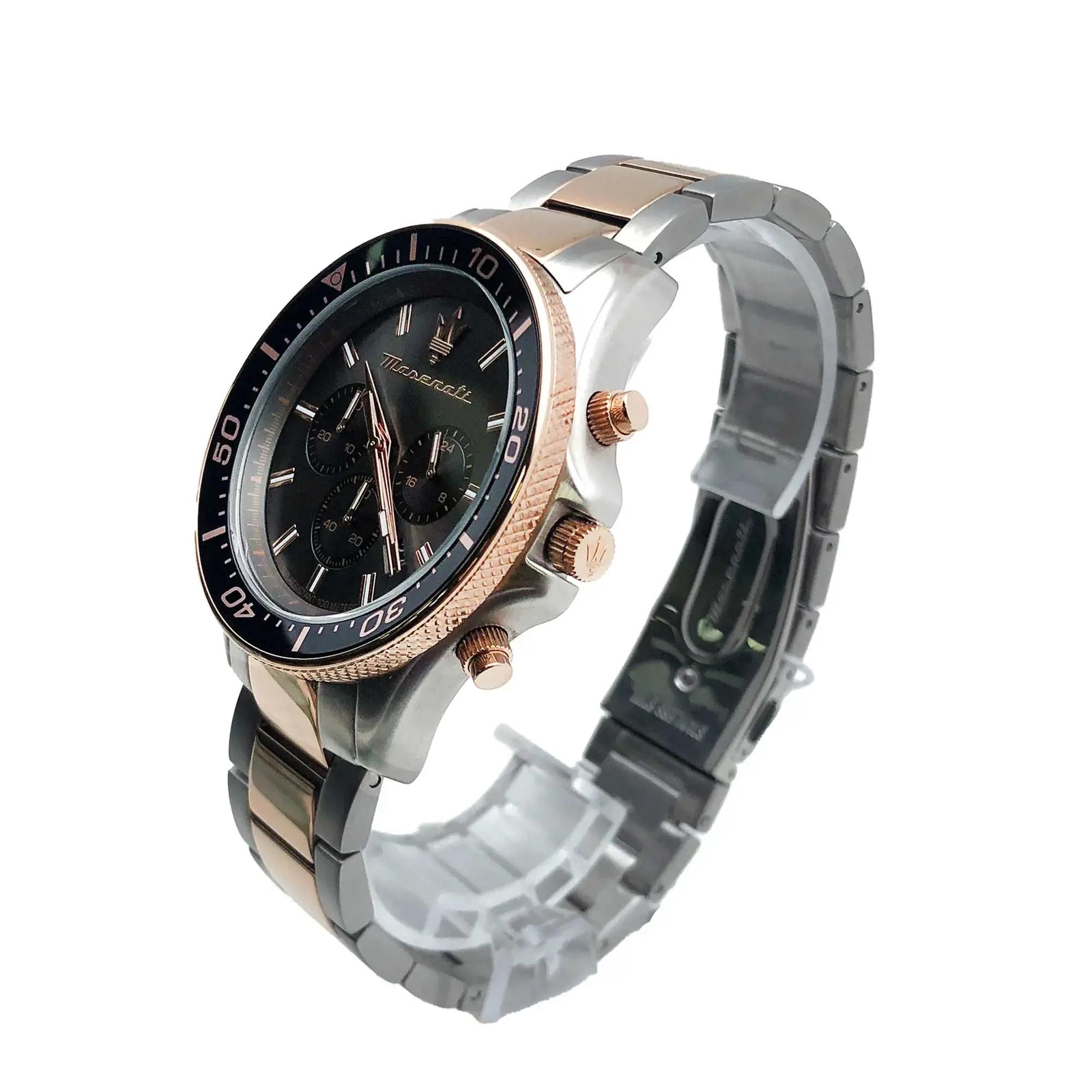 Maserati Sfida 44mm Two-Tone Steel Black Dial Quartz Mens Watch ...