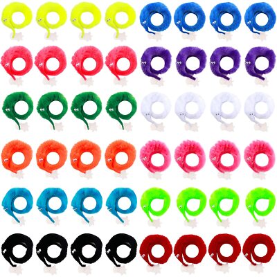 48 Pcs Magic Twisty Worm Wiggly Twisty Fuzzy Worms on a String Magic ...