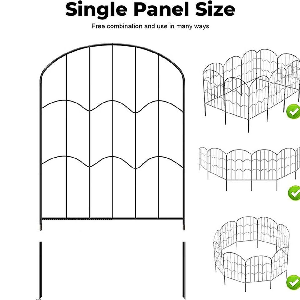 10PCS Metal Garden Lawn Edging Path Border Fence Panels Border Animal ...