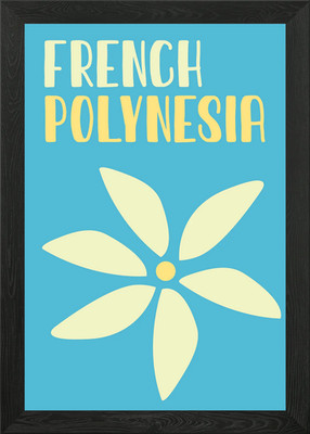French Polynesia Flower Preppy Trav Framed Wall Art Poster Canvas Print ...