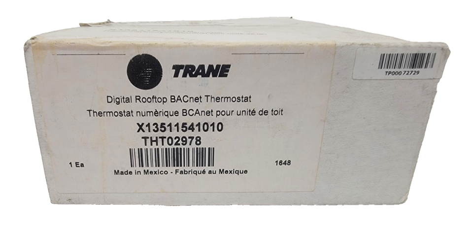 New Sealed Trane Digital Rooftop BACnet Thermostat X13511541010 ...