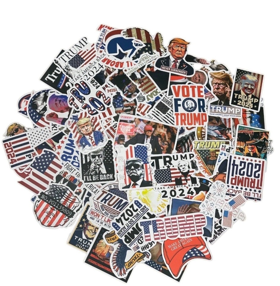 50 PCS Random Mixed Bulk Donald Trump MAGA USA 2024 Sticker Decals 2-3 ...