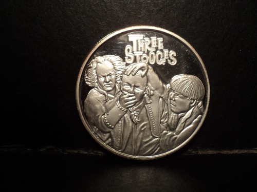 Three Stooges 1 OUNCE AMC .999 SILVER ROUND COIN W Eagle on Back 3 ...