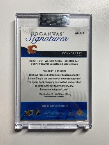 CONNOR ZARY 2023-24 CLEAR CUT UD CANVAS AUTO ROOKIE | eBay
