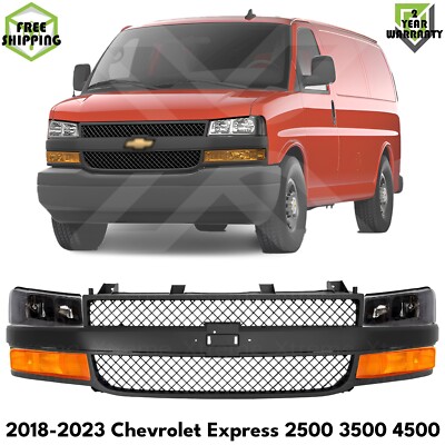 Grille Assembly & Headlight Kit For 2018-2023 Chevrolet Express 2500 ...